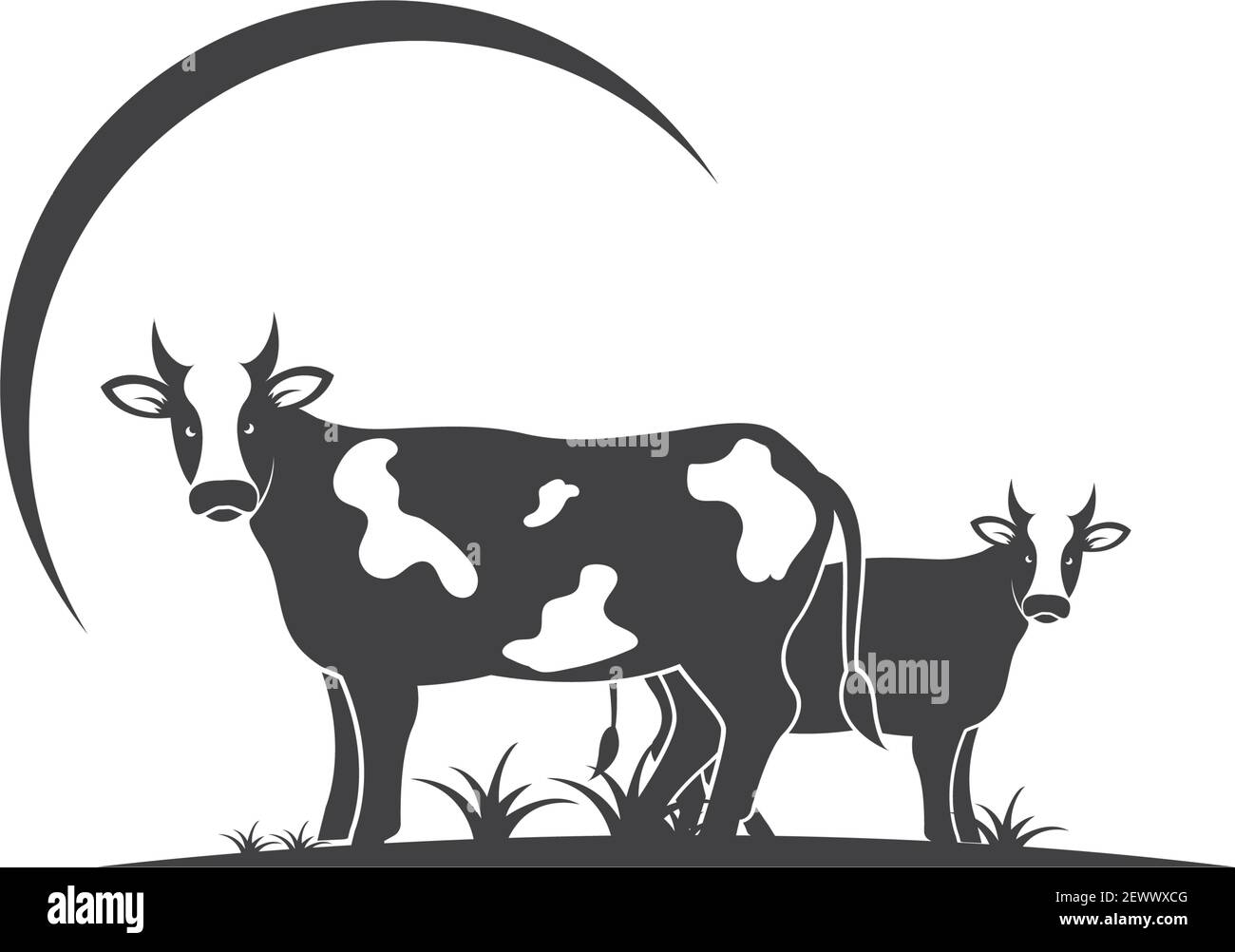 Kuh Logo Vektor Illustration templat Design Stock-Vektorgrafik - Alamy