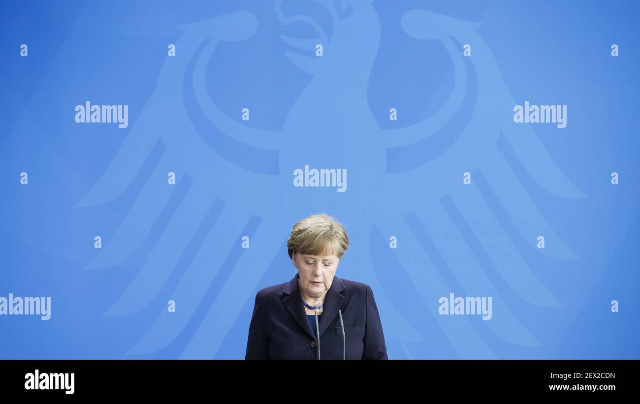 Bundeskanzlerin Angela Merkel gibt am 24. März 2015 im Bundeskanzleramt ...