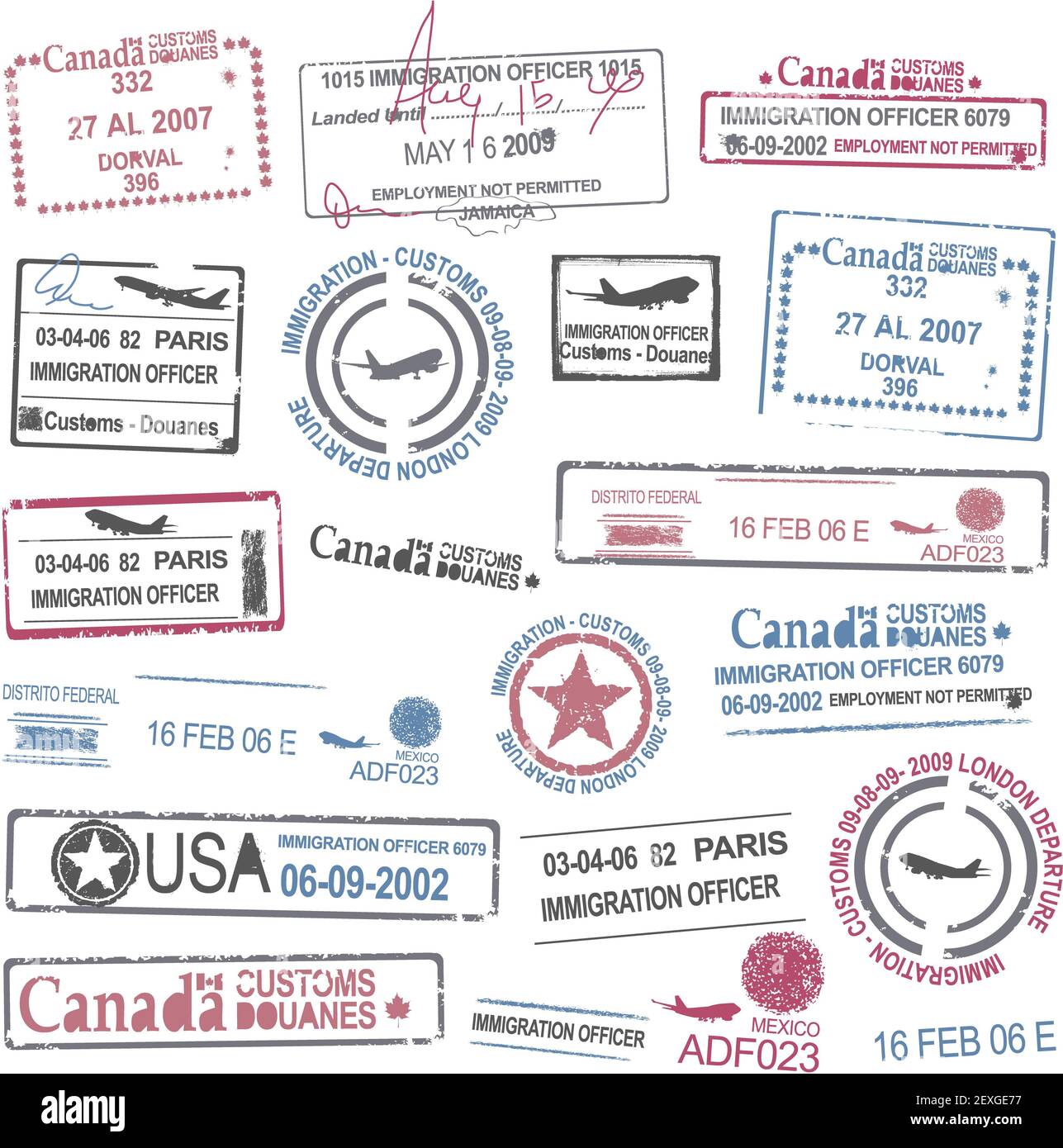 Reisepass stempel symbol Ausgeschnittene Stockfotos und -bilder - Alamy