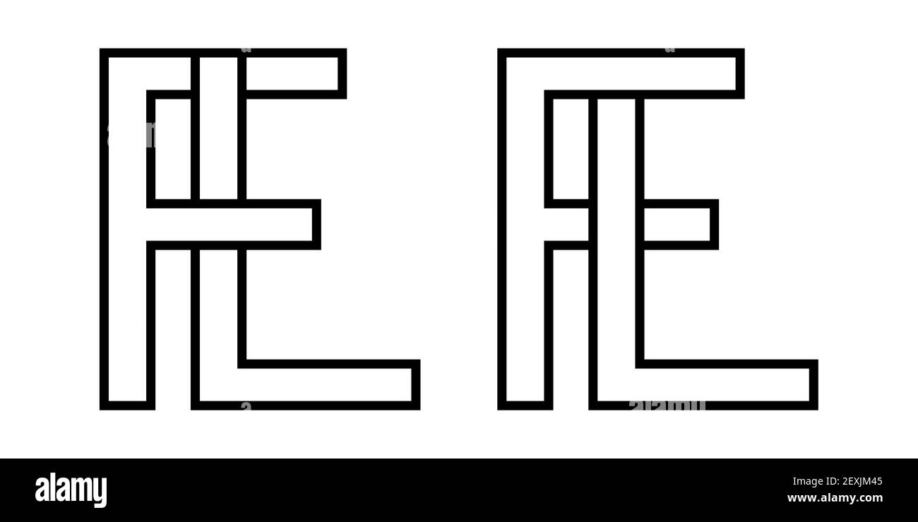 Logo Zeichen fl lf Symbol Zeichen interlaced Buchstaben L, F Vektor ...