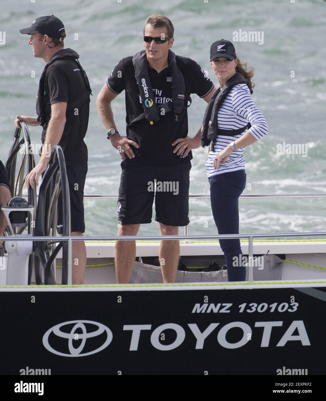 Team New Zealand Skipper Dean Barker und die Herzogin von Cambridge ...