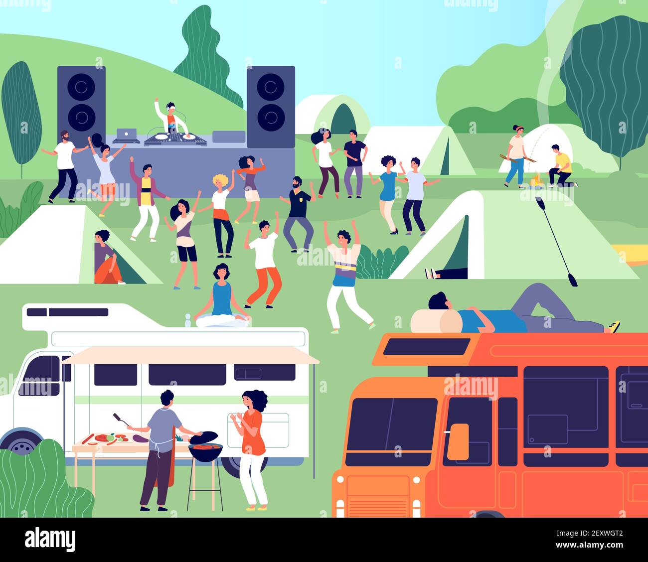 Danza parco pubblico Stock-Vektorgrafiken kaufen - Alamy