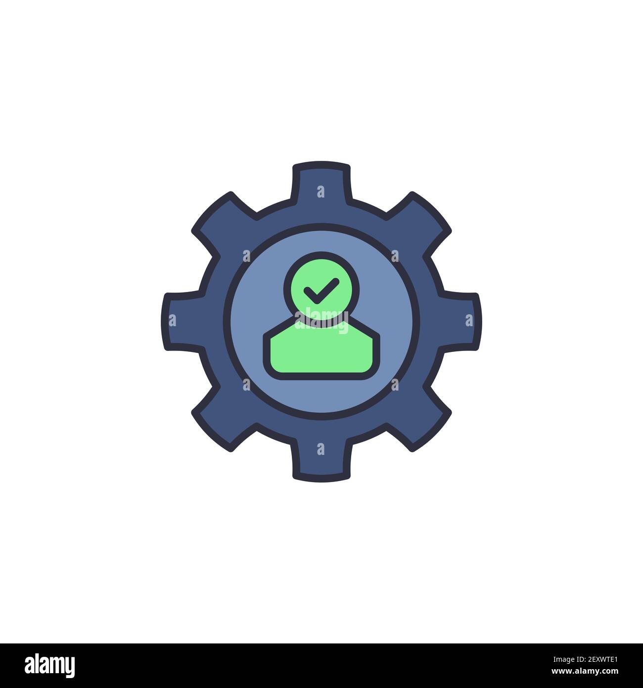 Skills Symbol mit Check-Zeichen, Farbe, Linie, Umriss Vektor-Zeichen ...