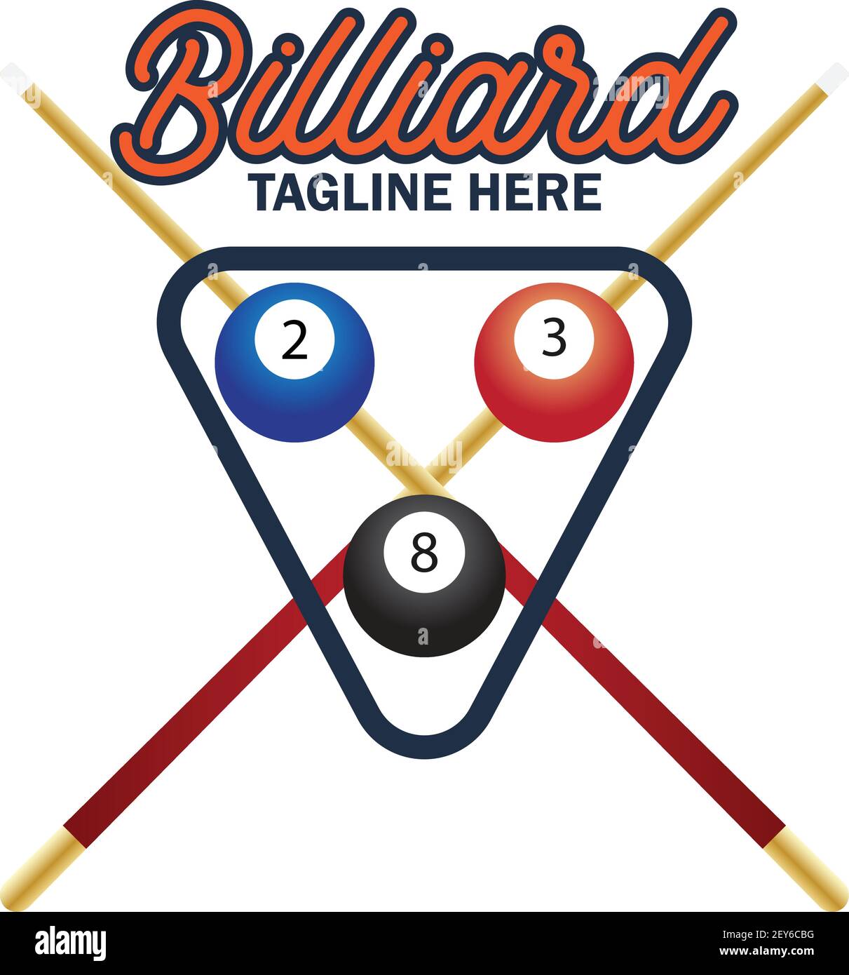 Billard-Logo mit Textfläche für Ihre Slogan Tag Linie, Vektor ...