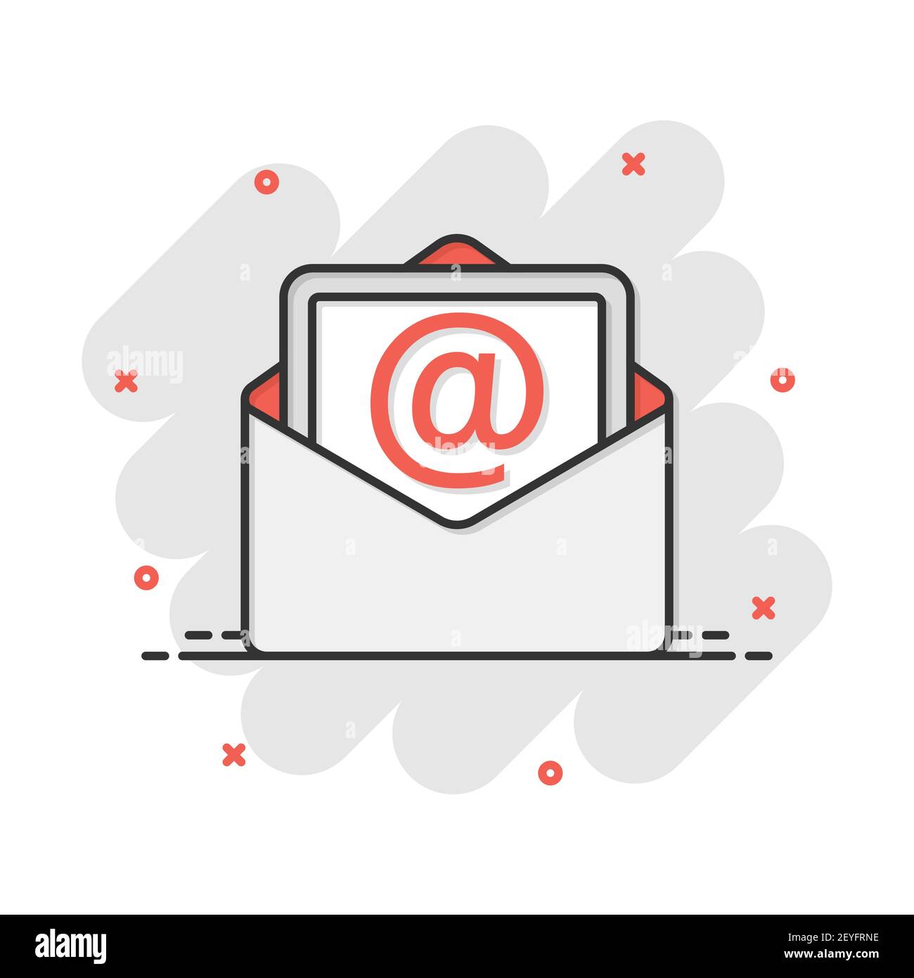 Vektor cartoon mail Briefsymbol im Comic-stil. E-mail Sign Abbildung ...