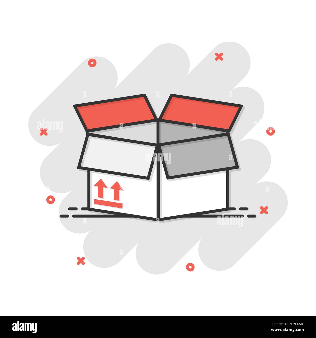 Vektor cartoon Verpackung Symbol im Comic-stil. Versand pack Zeichen ...