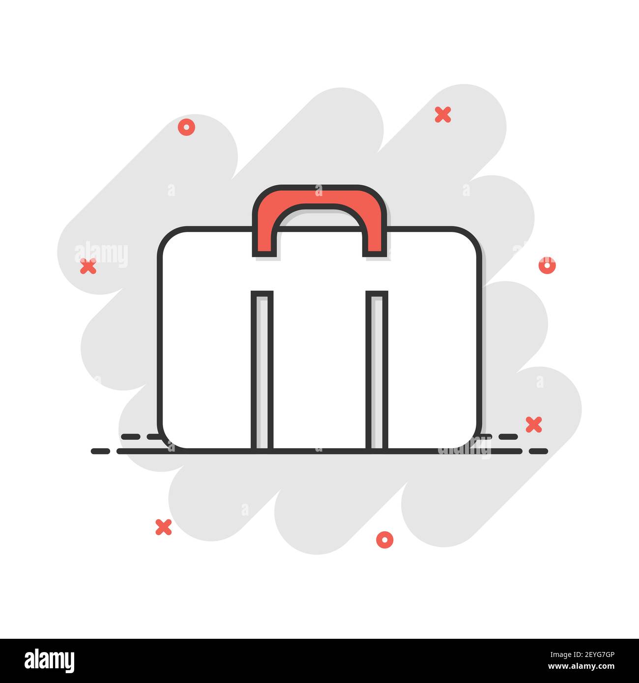 Vektor cartoon Koffer Symbol im Comic-stil. Gepäck Tasche zeichen ...