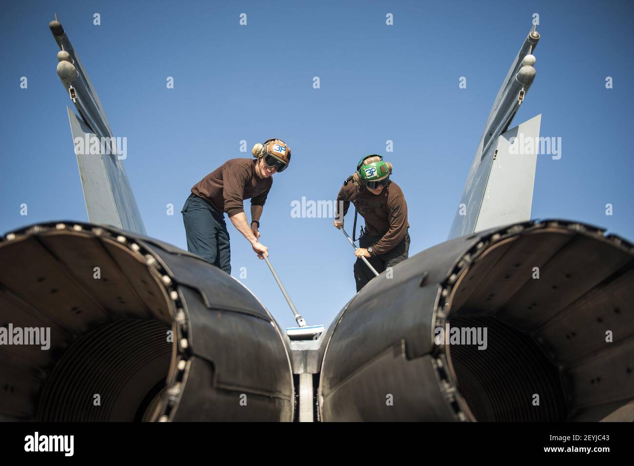 U.S. Navy Aviation Machinist's Mates 3rd Class Brandon Shreve, Left ...