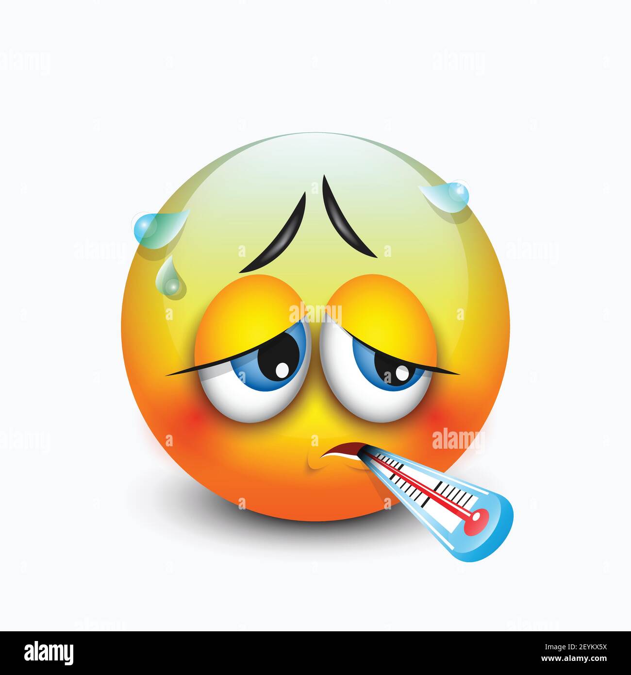Gesicht mit thermometer emoji Stock-Vektorgrafiken kaufen - Alamy