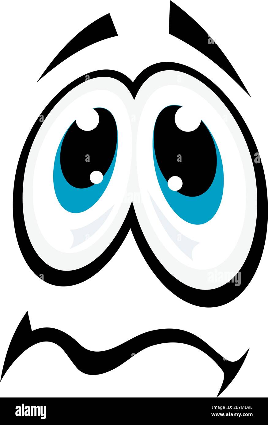 Emoticon in trauriger Stimmung isoliert verärgert Smiley. Vector Angst ...