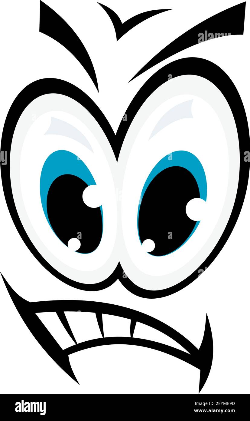 Emoji mit böse gezahnte Lächeln isoliert Symbol. Vektor grinsende Zähne ...