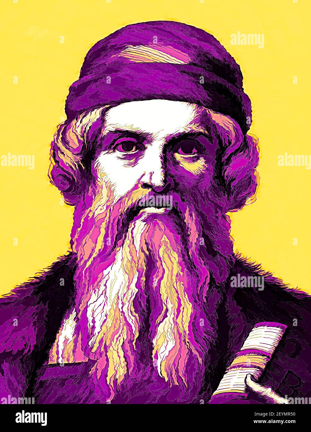 Johannes Gensfleisch zur Laden zum Gutenberg, ca. 1400 - 1468, Erfinder des Druckes mit ...