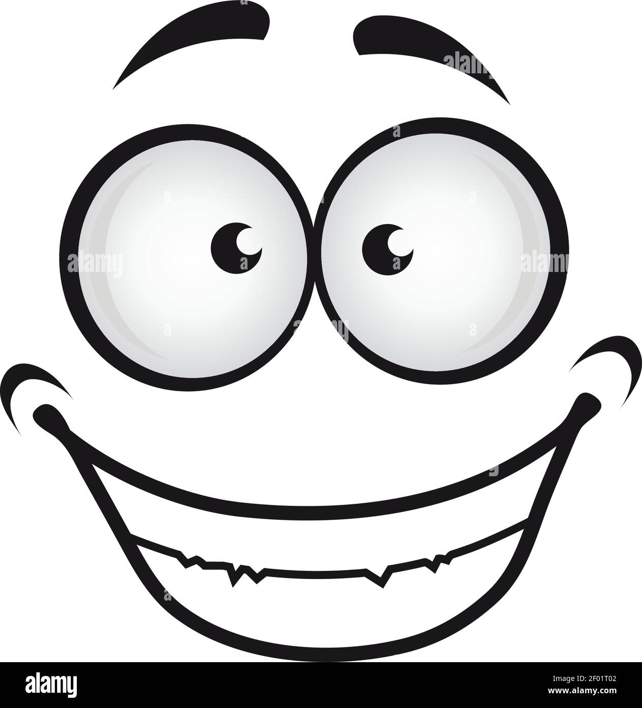 Lächelndes Emoji mit offenem Mund isoliert Cartoon Gesicht. Vektor ... Lächelndes Emoji mit offenem Mund isoliert Cartoon Gesicht. Vektor ...