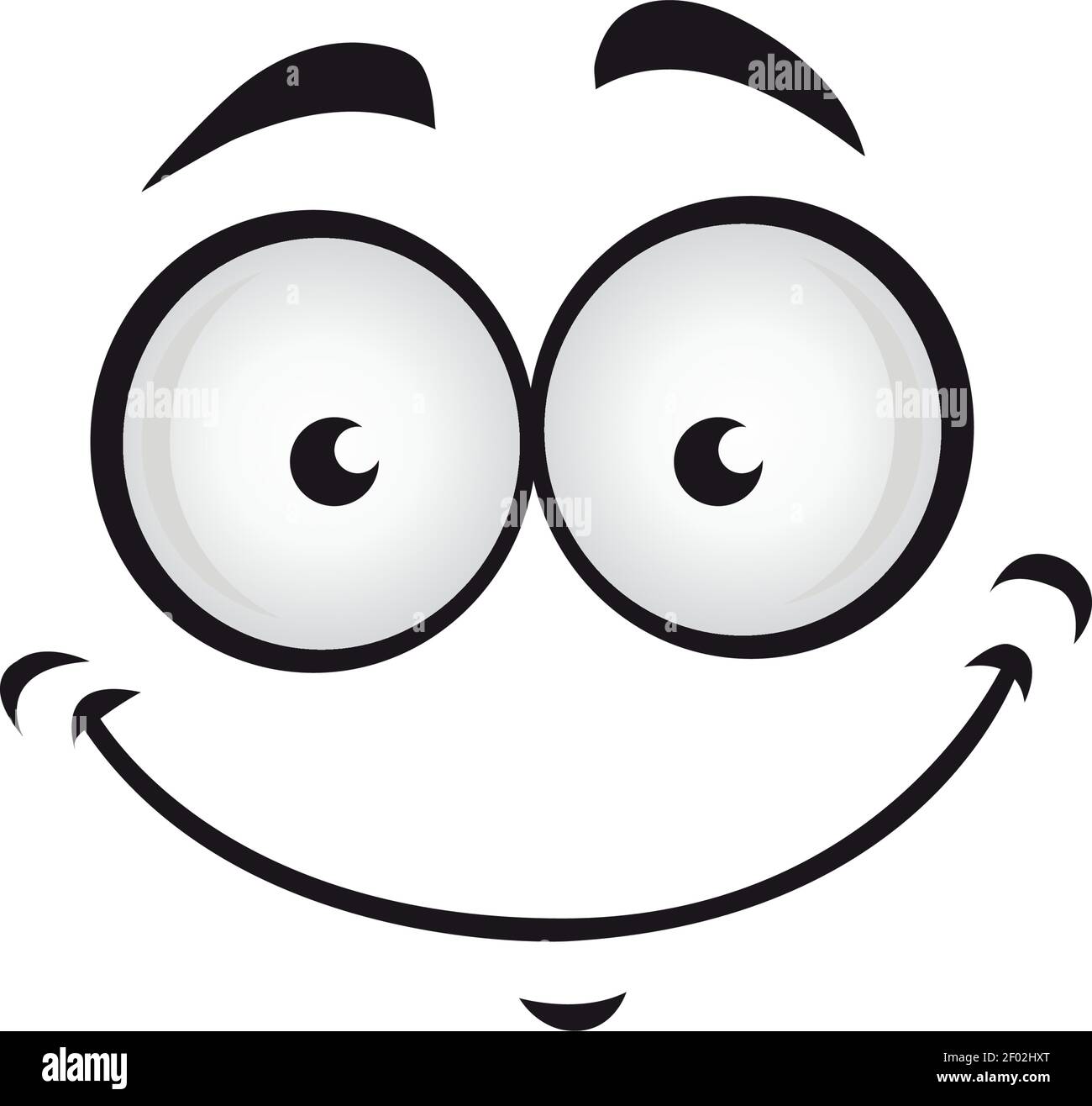 Glücklich freundlich emoji isoliert Comic Lächeln. Vektor lächelndes ...