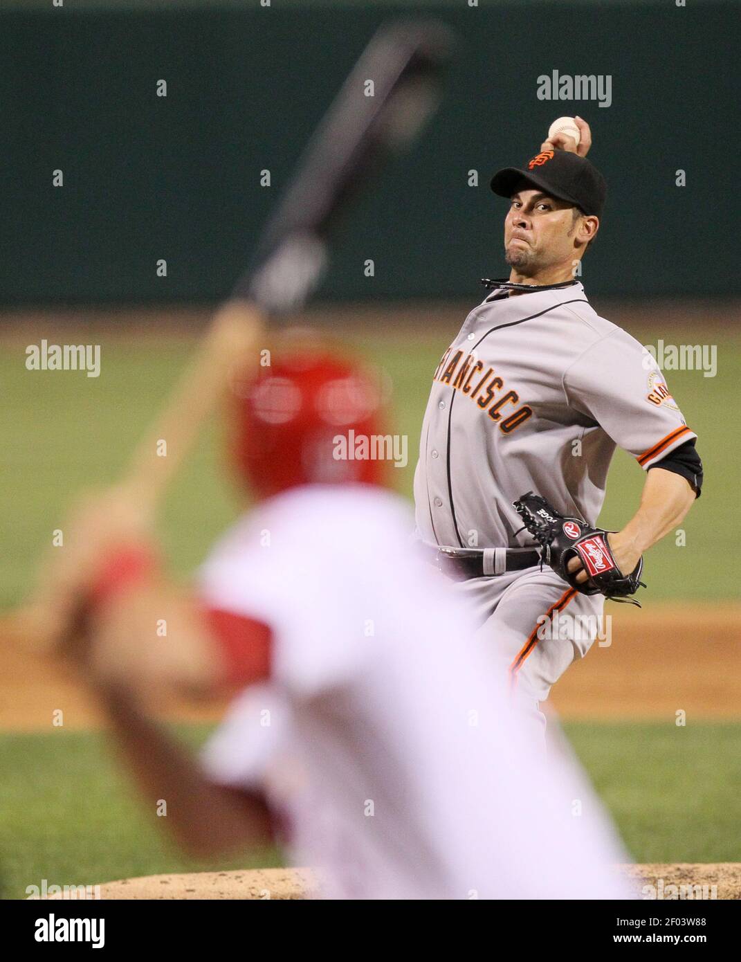 San Francisco Giants Pitcher Ryan Vogelsong Wirft Gegen Die St Louis