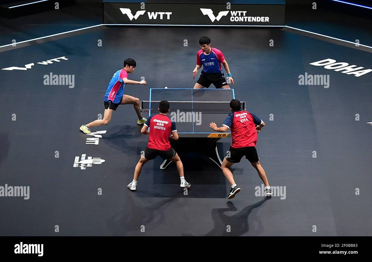 Doha. März 2021, 6th. Cho Daeseong (TOP L) und Lee Sangsu (TOP R) aus ...