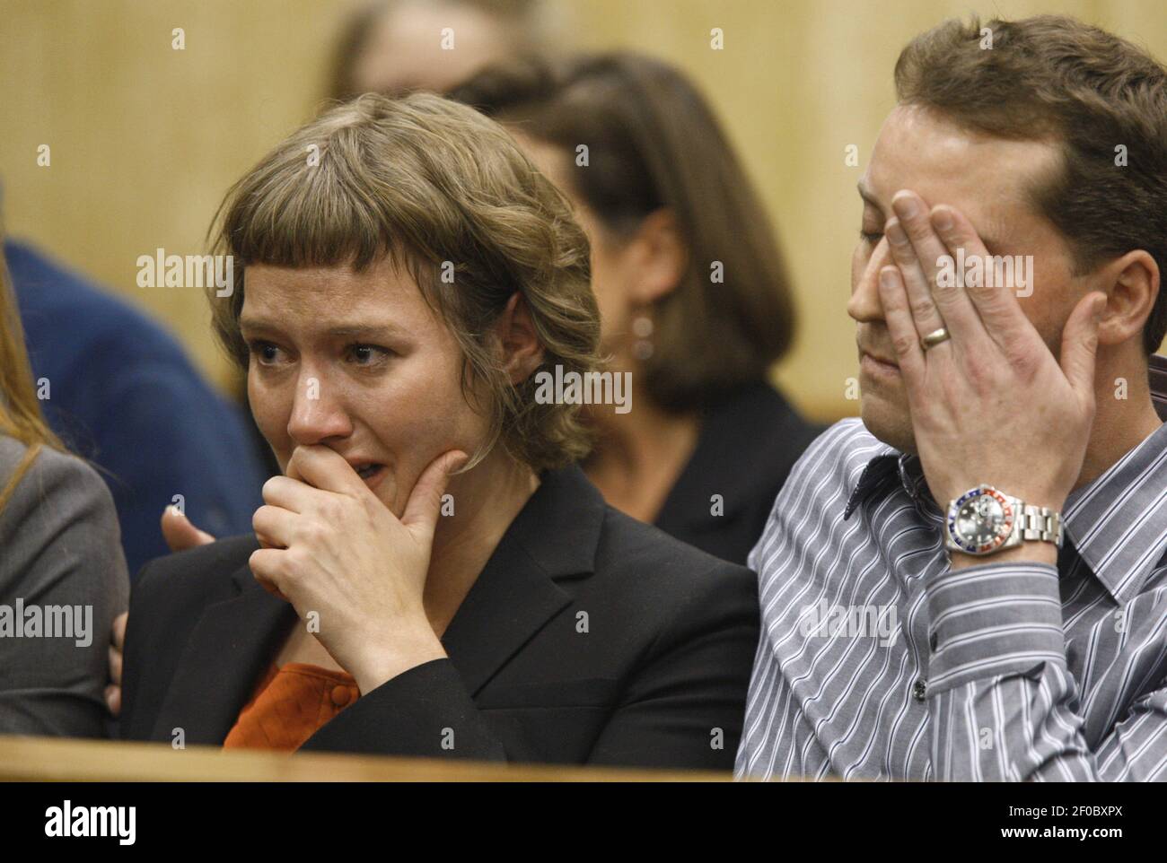 Michael Petersons Tochter Martha Ratliff und sein Sohn Clayton Peterson ...