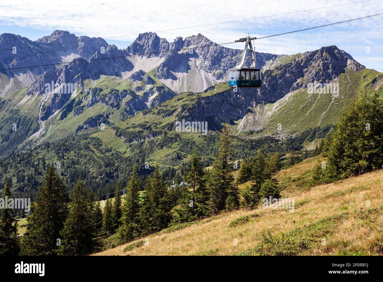 Gondelbahn der Fellhornbahn, Fellhorn, Oberstdorf, Oberallgäu, Allgäuer ...