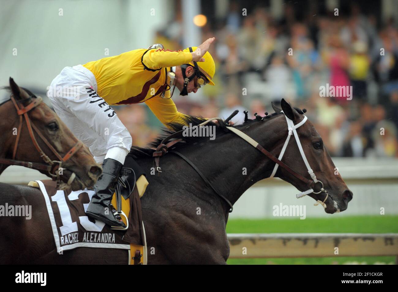 Rachel Alexandra mit Jockey Calvin Borel bis Fahrt zum Sieg in der ...
