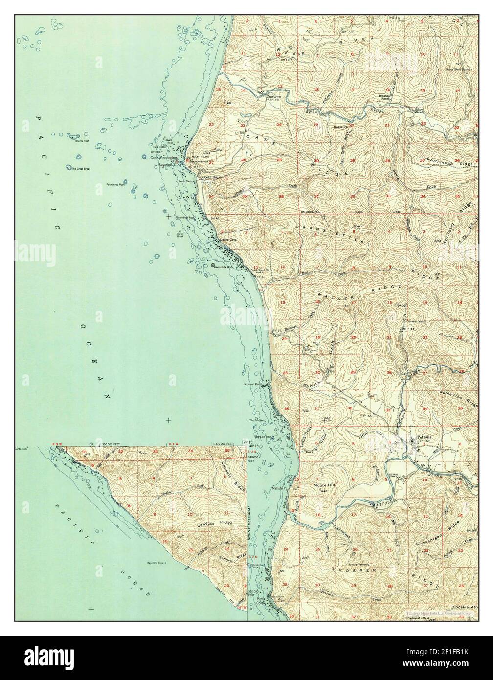 Cape Mendocino, California, Karte 1951, 1:62500, Vereinigte Staaten von ...