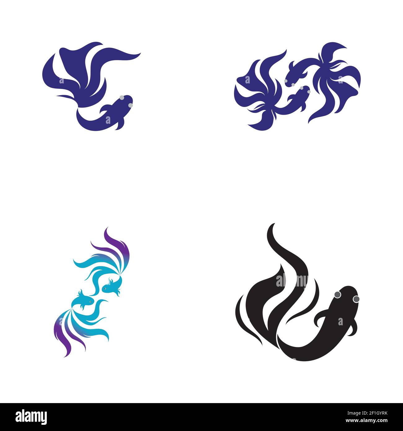 Fisch Tier aquatischen Logo Beta Fisch Design Vektor und Illustration ...