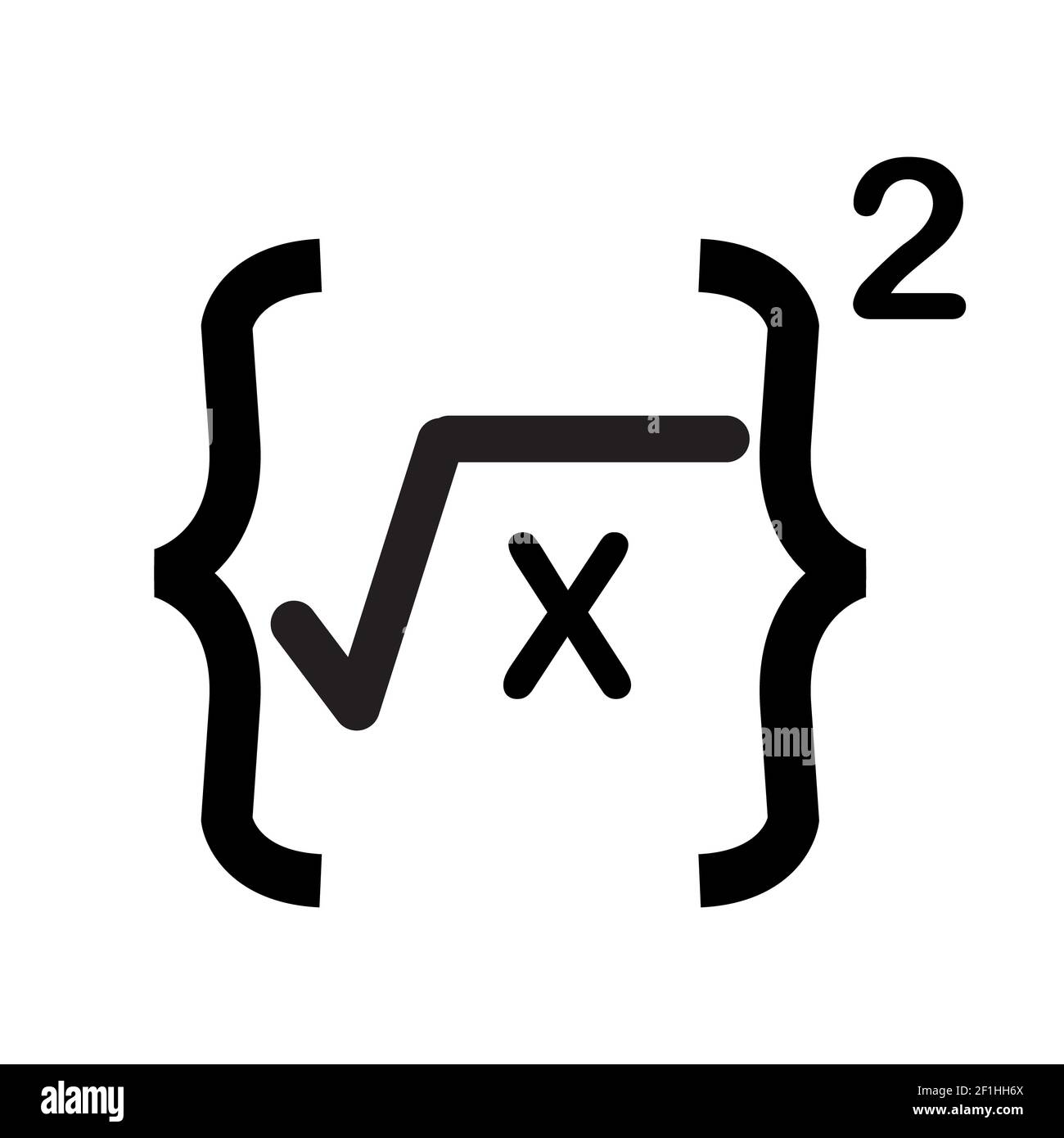 Symbol für mathematische Formel auf weißem Hintergrund. Symbol für ...