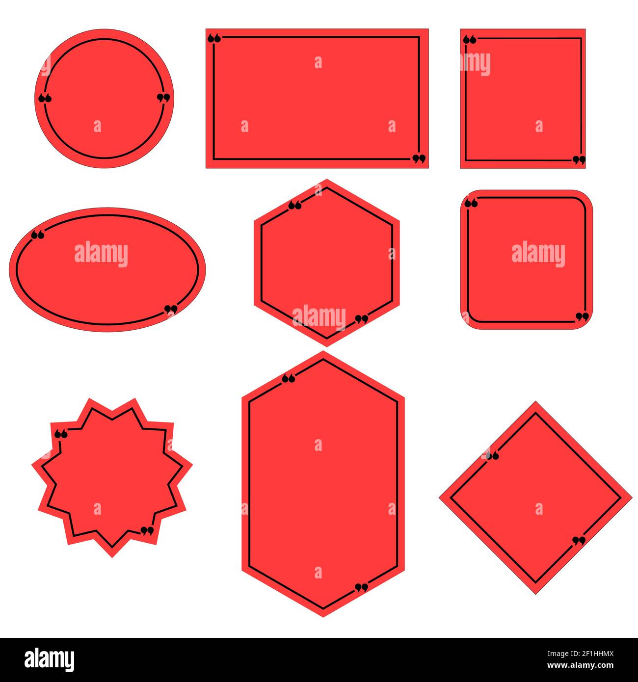 Roter Rahmen auf weißem Hintergrund. Symbol des Angebots. Texteingabe ...