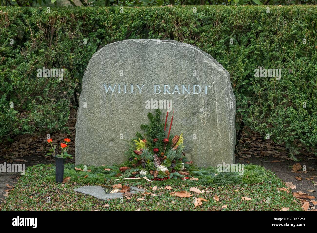 Grabmal, Willy Brandt, Waldfriedhof, Potsdamer Chaussee, Zehlendof ...