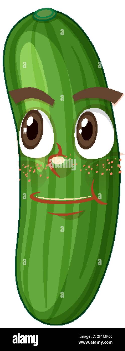 Gurke Cartoon-Figur mit Gesichtsausdruck Illustration Stock ...