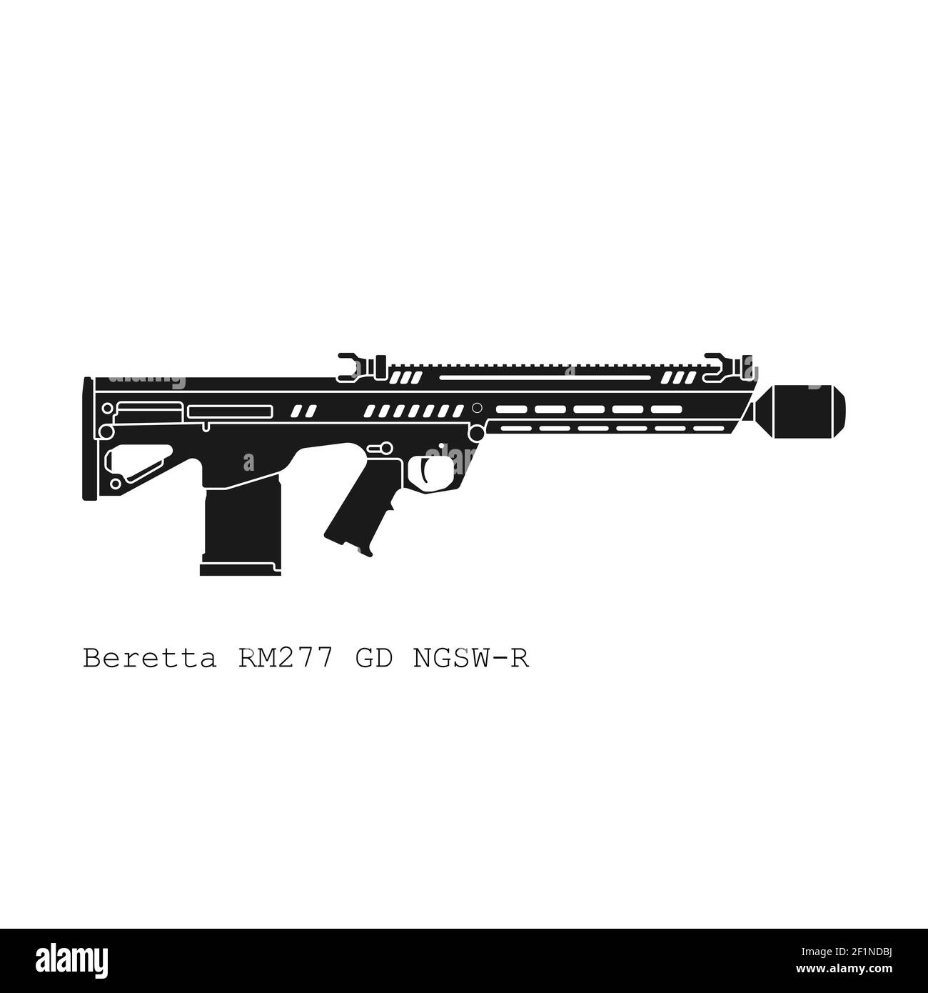 Realistische Vektor-Symbol Gewehr. RM277 GD NGSW-R US ARMY. Die ...