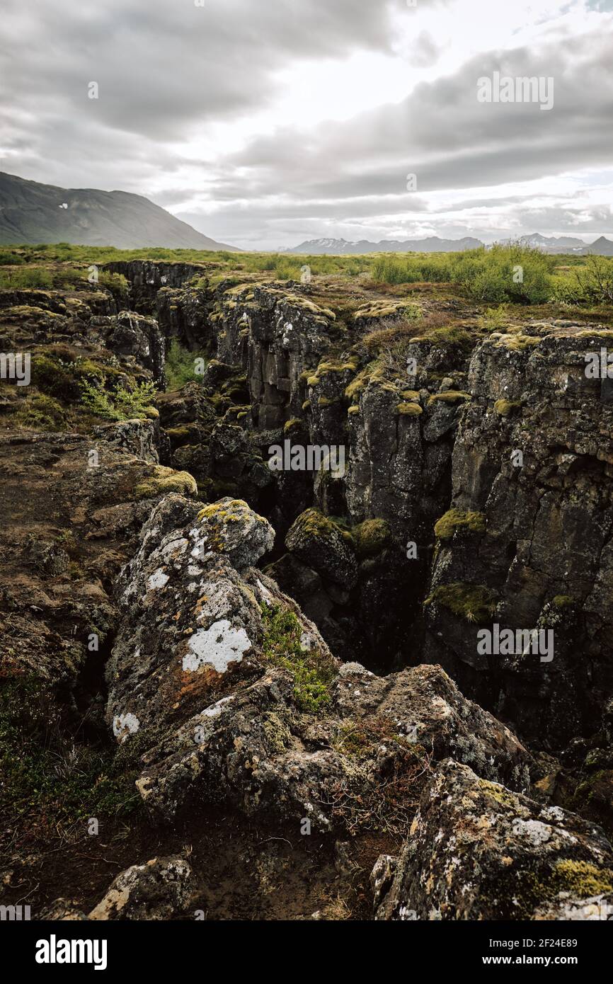 Die Mid Atlantic Ridge Landschaft des UNESCO-Welterbes Standort des ...