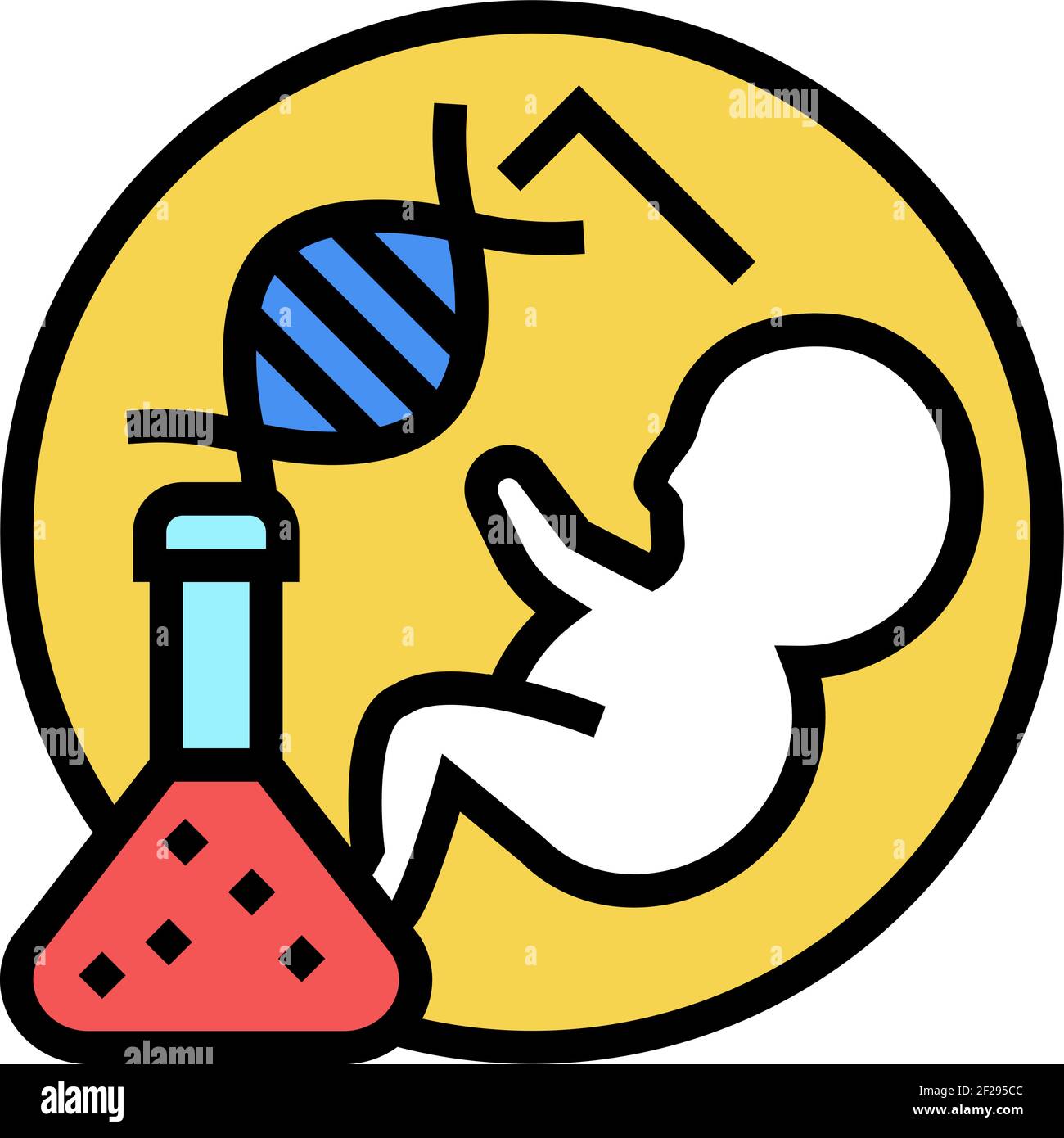 Kind Geburt genetische Farbe Symbol Vektor Illustration Stock ...
