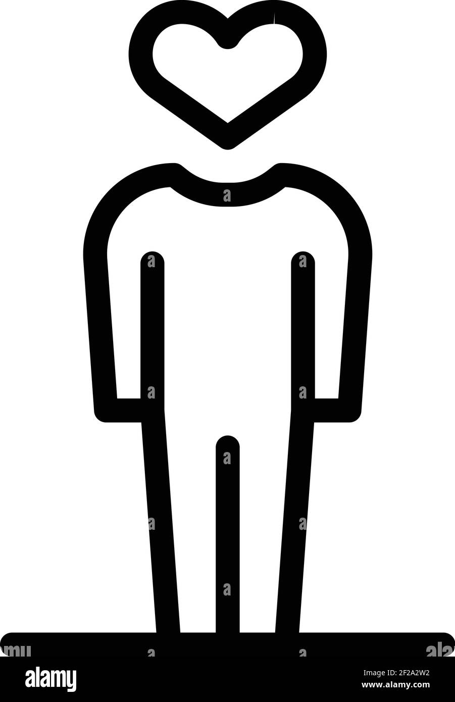 Herz-Symbol für Selbstwertgefühl. Outline Selbstwertgefühl Herz Vektor ...