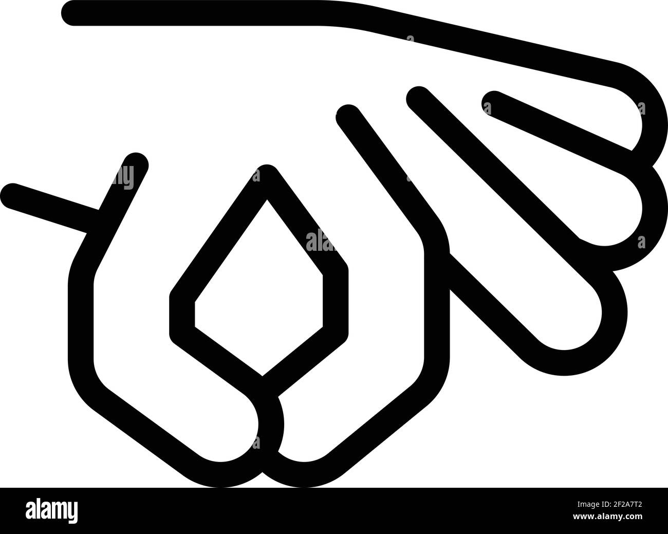 Symbol für das Loch der Handbewegung. Umriss Hand Geste Loch Vektor ...