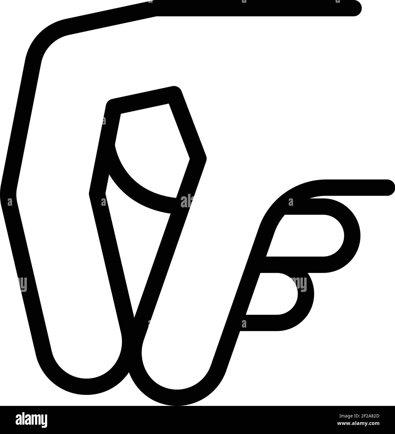 Kleines Symbol für Handbewegung. Umriss Hand Geste kleiner Vektor ...