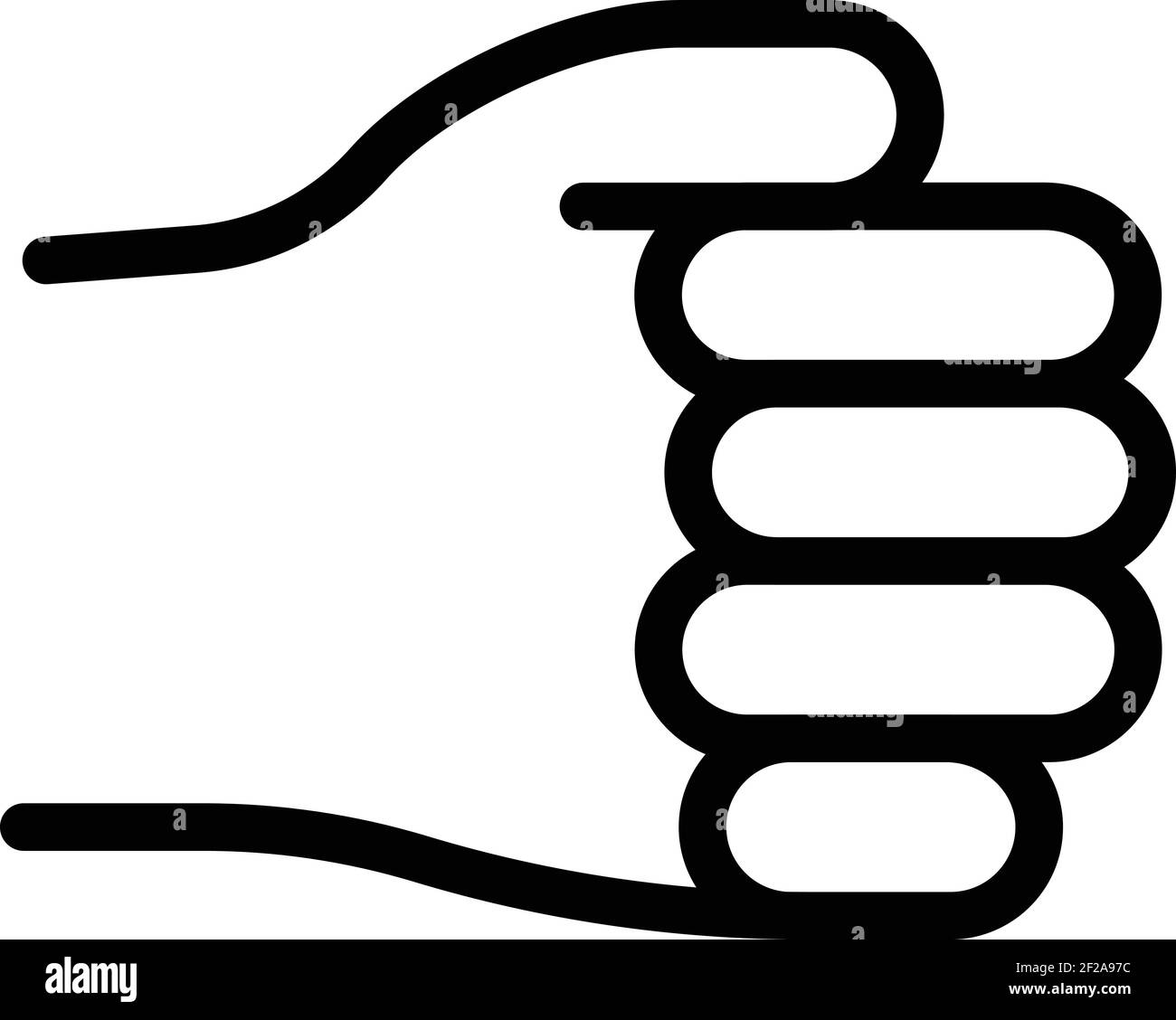 Handbewegung Handfläche Symbol Faust. Umriss Hand Geste Faust ...