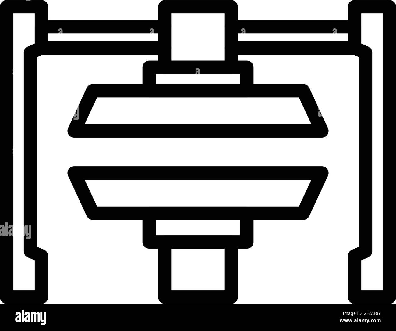 Maschinensymbol für Hydraulikpresse. Umriss hydraulische Presse ...