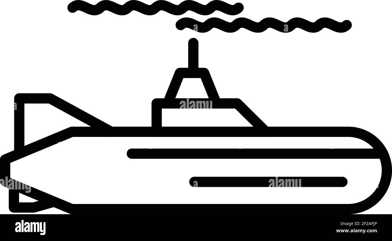 Symbol für das U-Boot. Umriss U-Boot Vektor-Symbol für Web-Design isoliert auf weißem ...