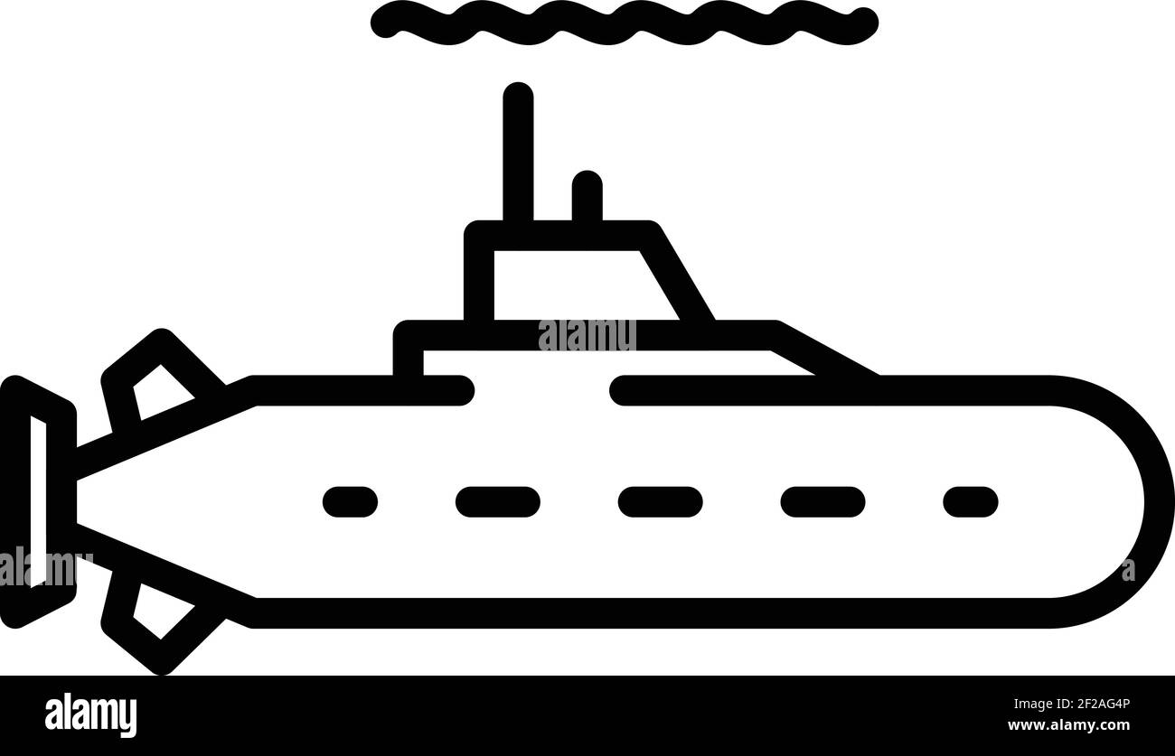 Marineblau U-Boot-Symbol. Umriss Marine U-Boot-Vektor-Symbol für Web ...