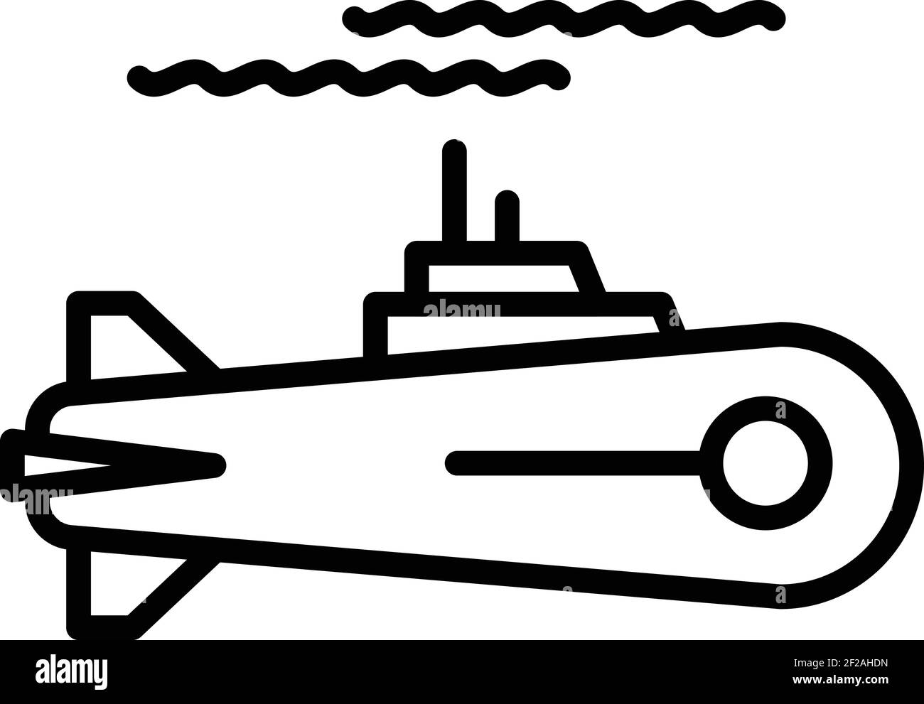 Symbol „Segel-U-Boot“. Umriss Segel U-Boot Vektor-Symbol für Web-Design isoliert auf weißem ...