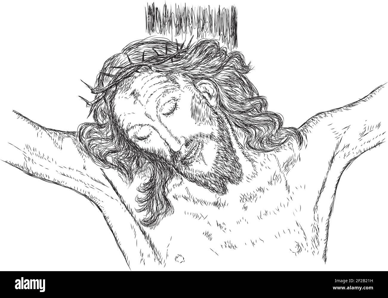 Crucifixion of jesus painting Ausgeschnittene Stockfotos und -bilder - Alamy