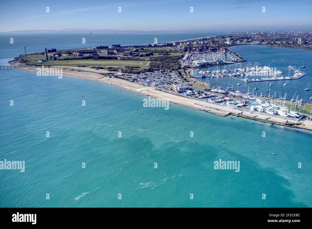 Luftaufnahme von Southsea Lock Lake mit Southsea Moorings und Marina im ...