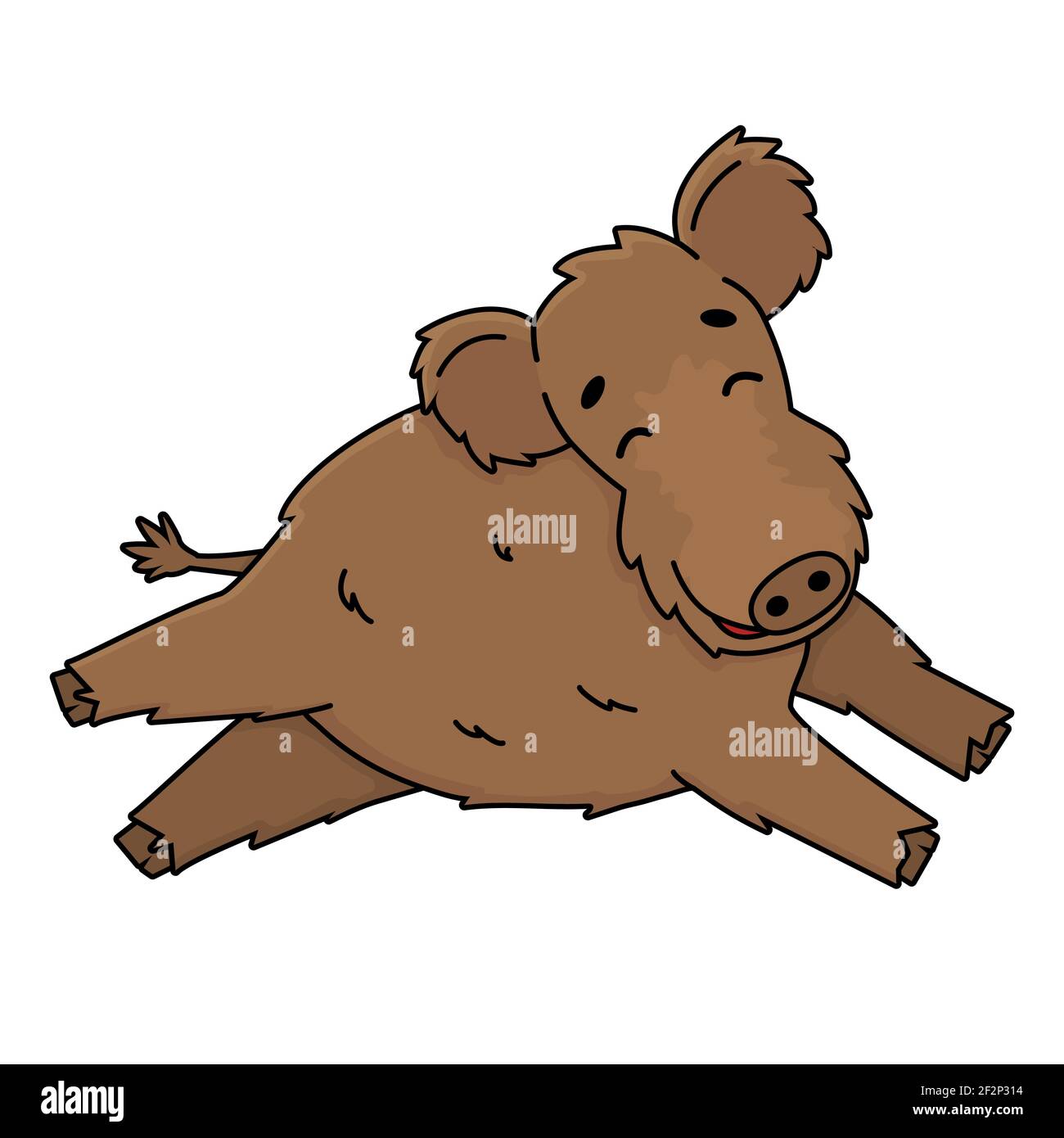 Braun niedlich flauschig Vektor skizzieren Cartoon Wildschwein Männchen ...