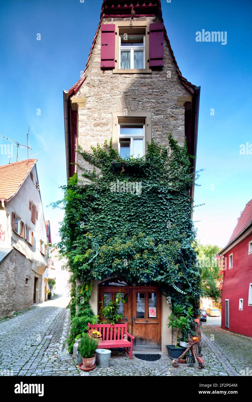 Hausfassade, Herbst, Altstadt, Sulzfeld am Main, Kitzingen ...