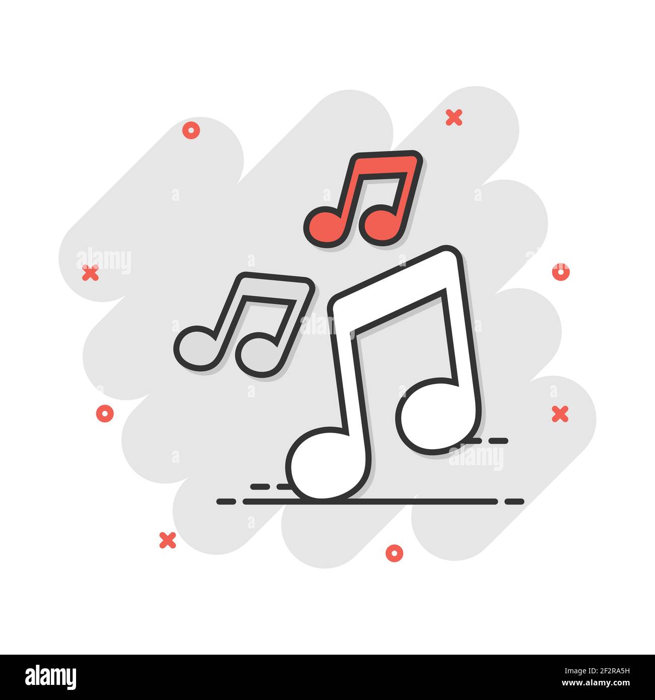 Vektor cartoon Symbol Musik im Comic-stil. Sound Hinweis zeichen ...