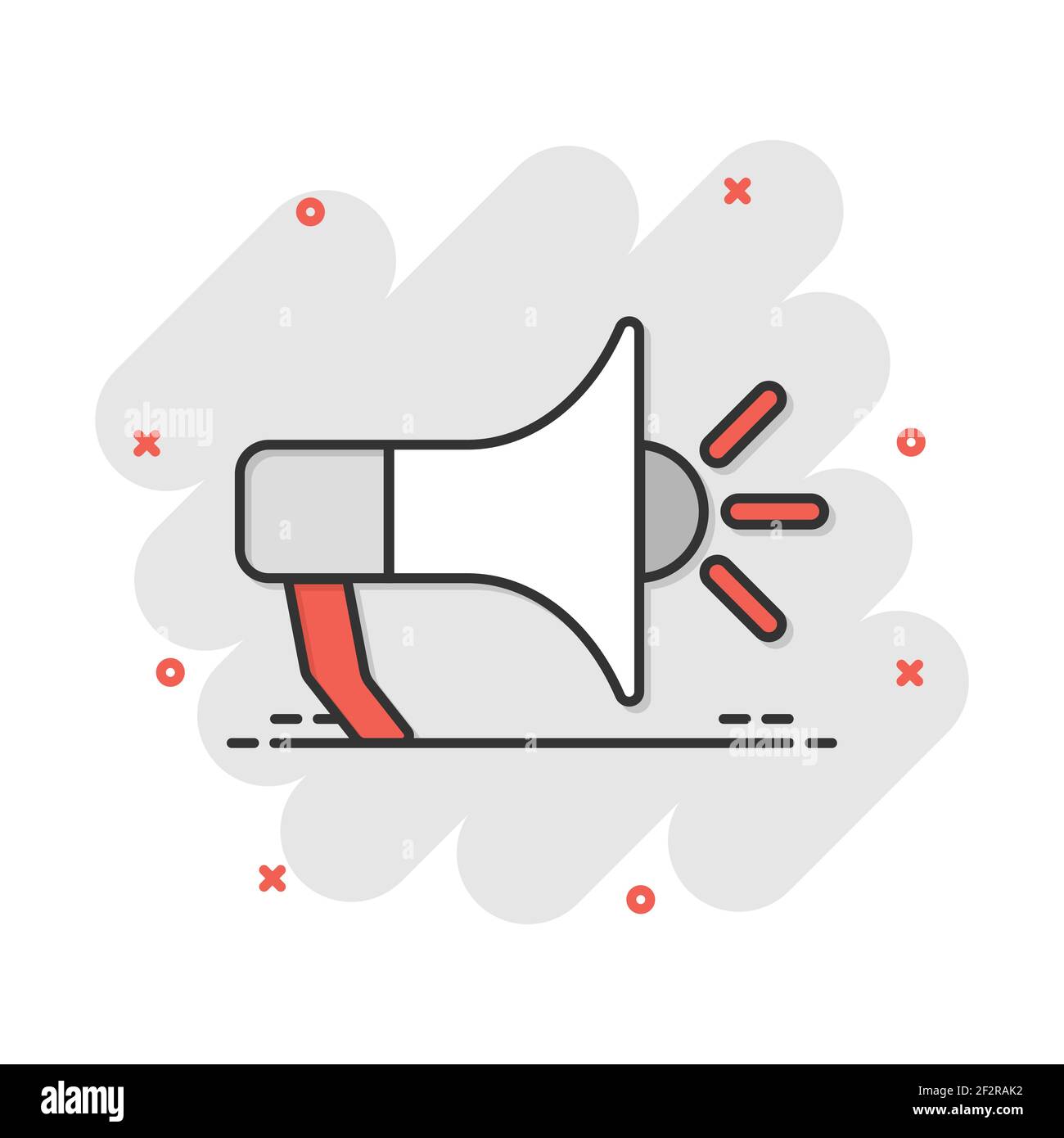 Vektor cartoon Megafon-symbol im Comic-stil. Megaphon zeichen Abbildung ...