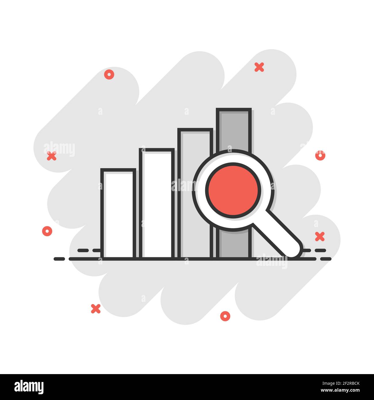 Vektor cartoon Finanzielle Prognose Symbol im Comic-stil. Analytics ...