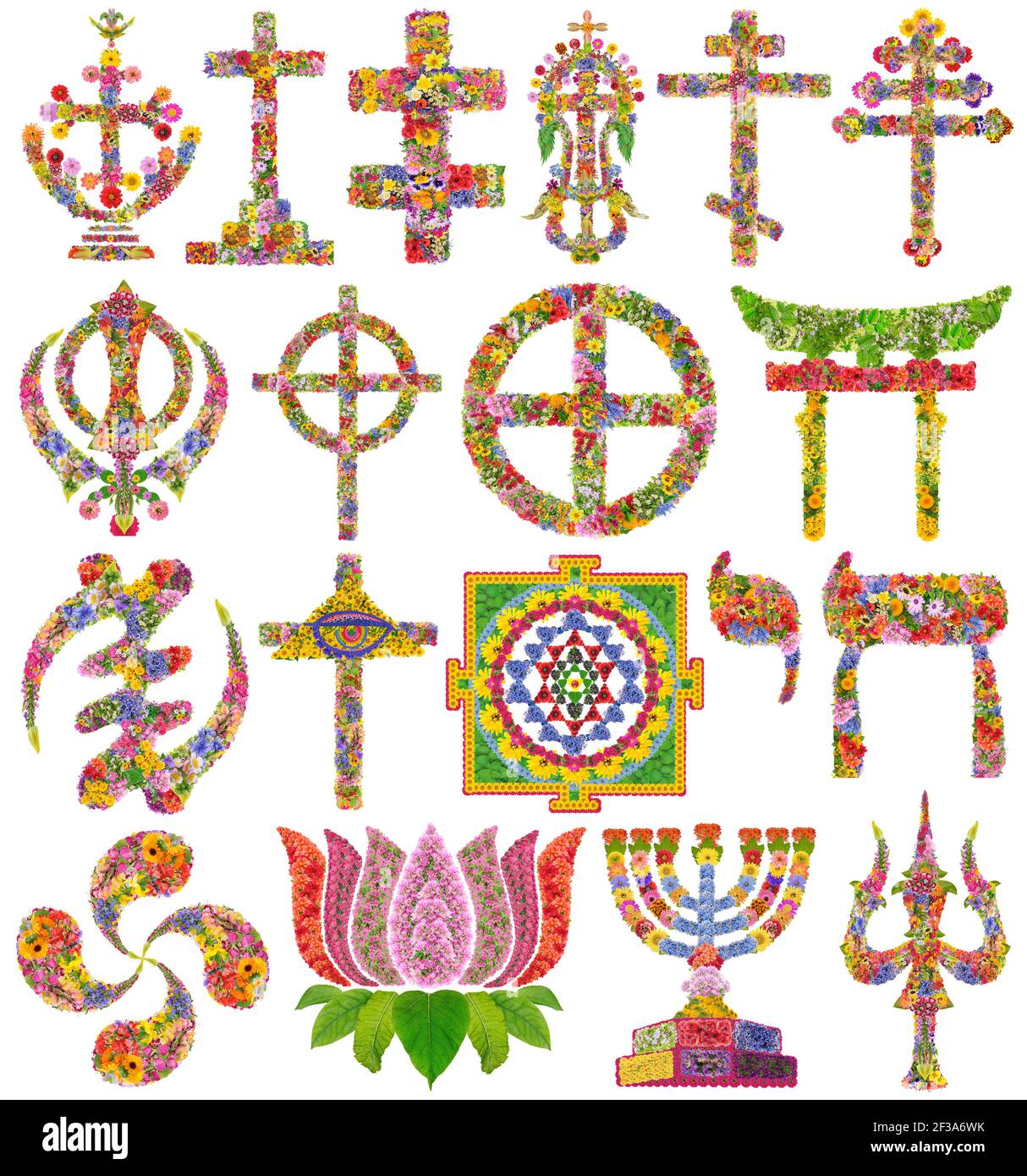 Alte Symbole verschiedener Religionen und Glaubensrichtungen aus ...