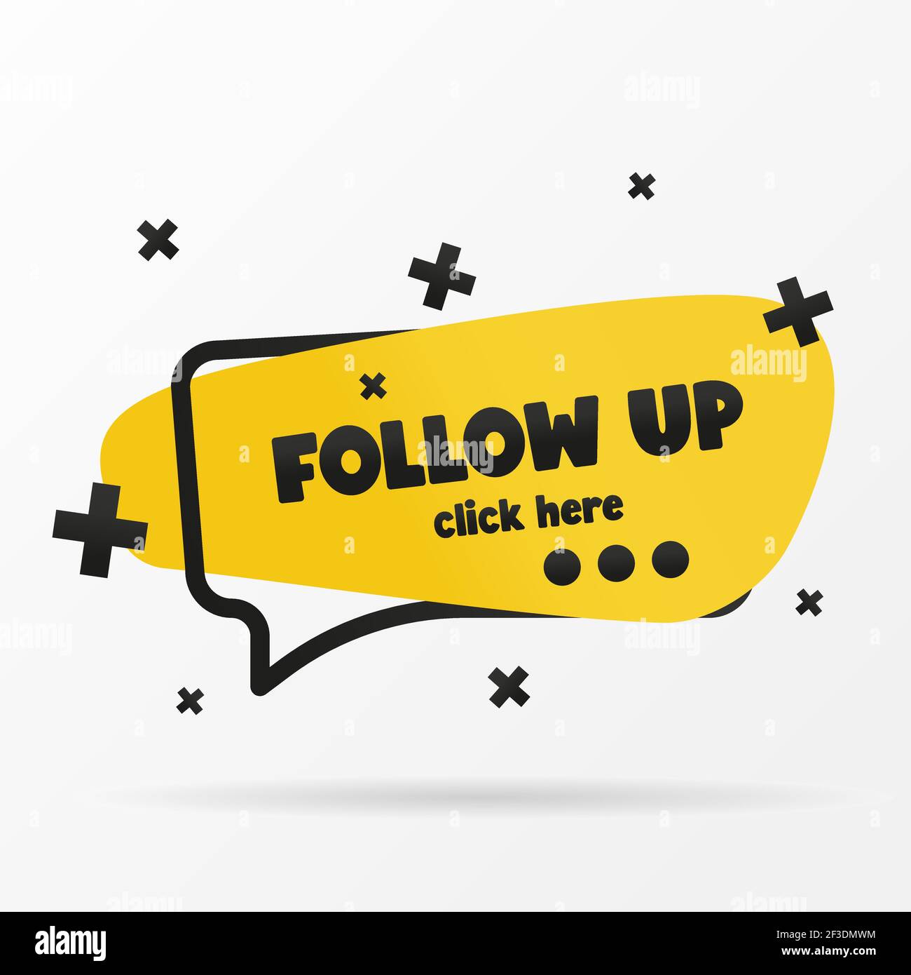 Beschriftung auf dem Banner FOLLOW-UP. Einfache Clip Art Vektorgrafik ...