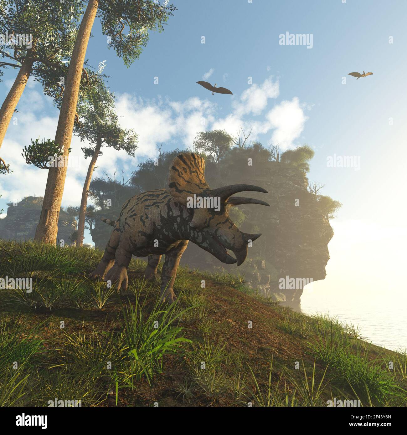 Triceratops in prehistoric environment -Fotos und -Bildmaterial in ...